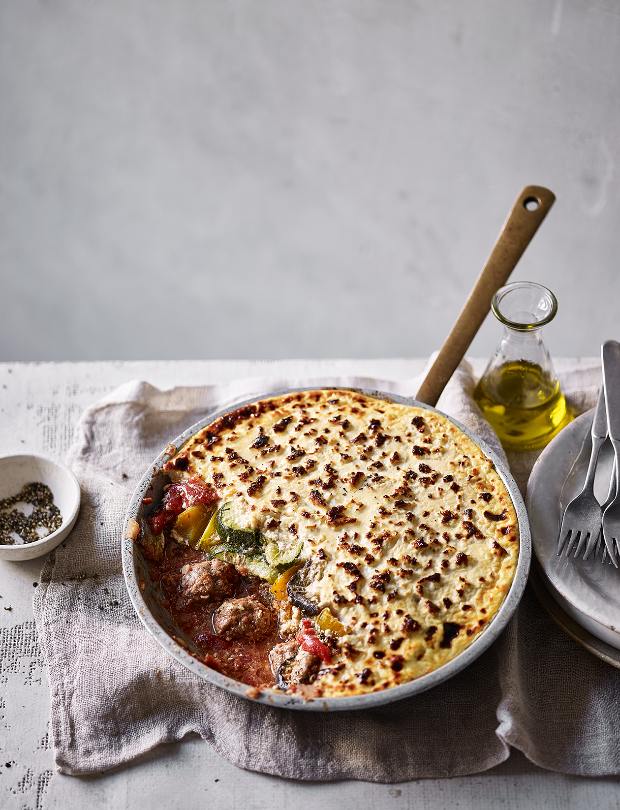 Meatball moussaka recipe | Sainsbury`s Magazine