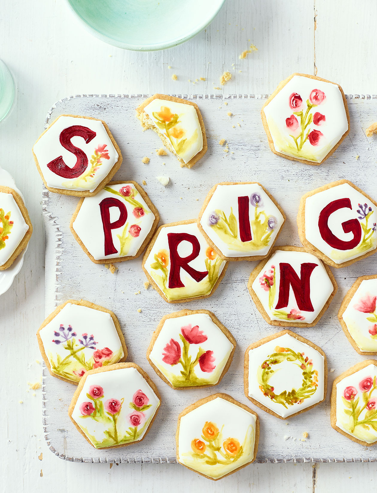 Floral biscuit tiles recipe | Sainsbury`s Magazine