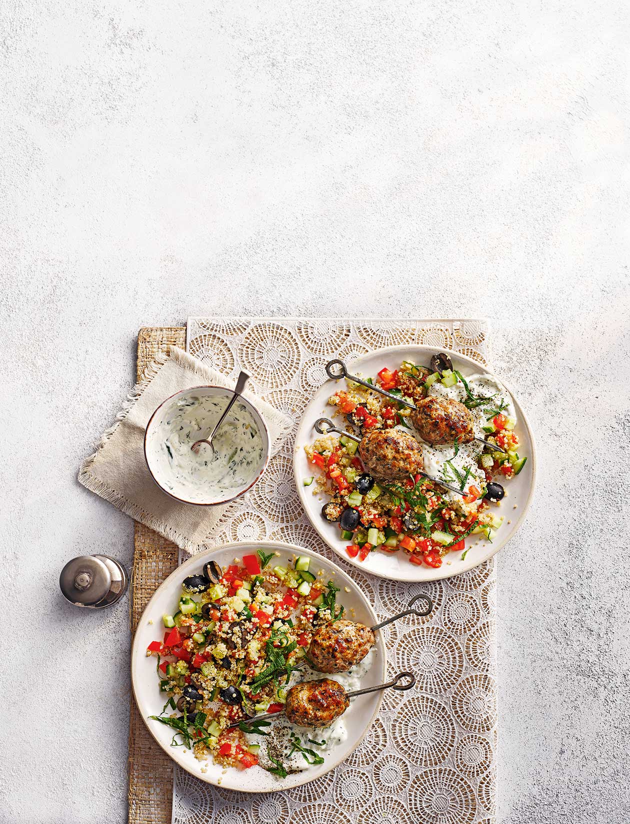 Turkey kofta with Med-style quinoa recipe | Sainsbury`s Magazine