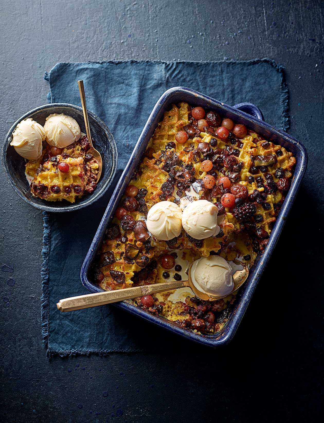 Black Forest waffle pudding recipe | Sainsbury`s Magazine