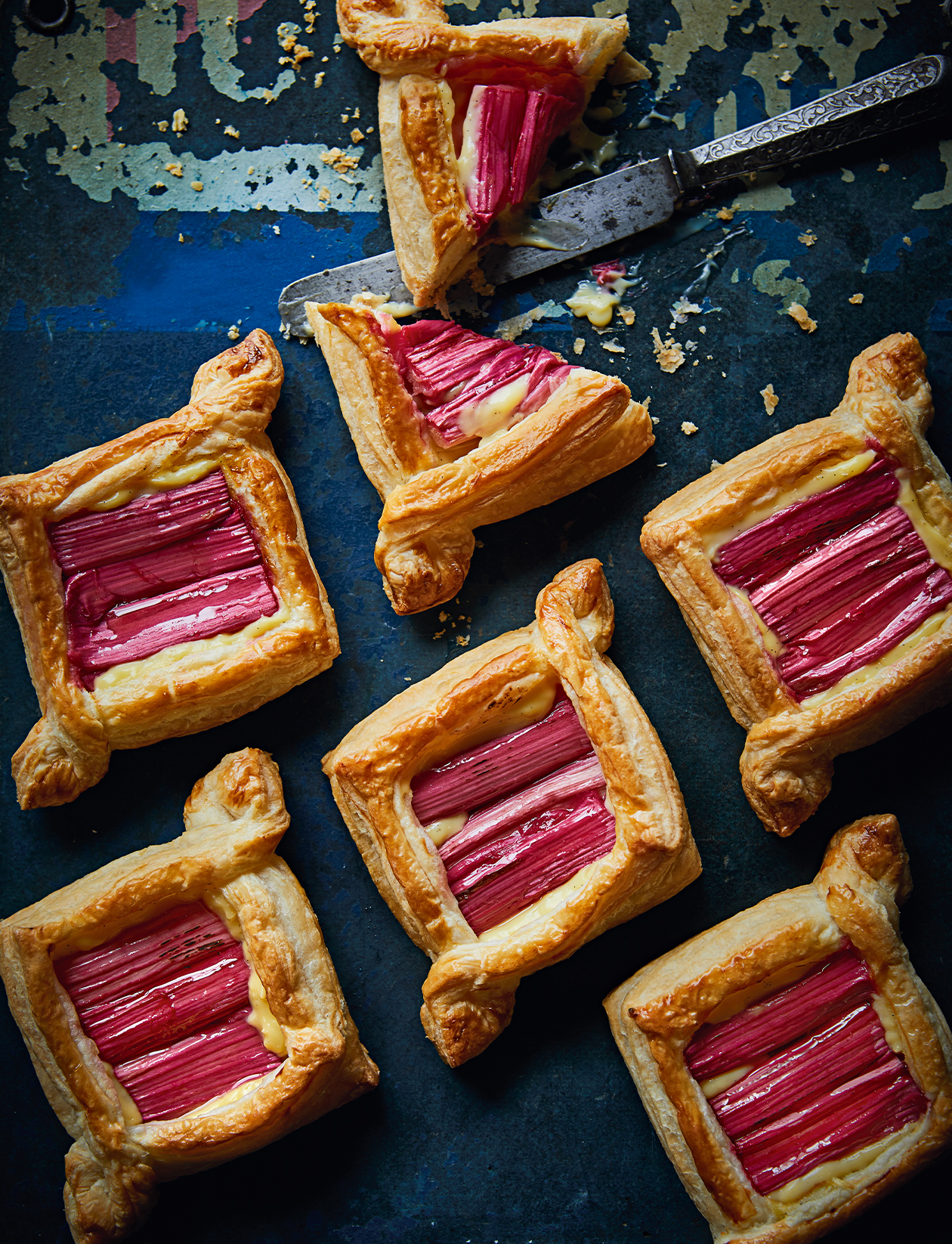 Rhubarb and custard Danish pastries recipe | Sainsbury`s Magazine