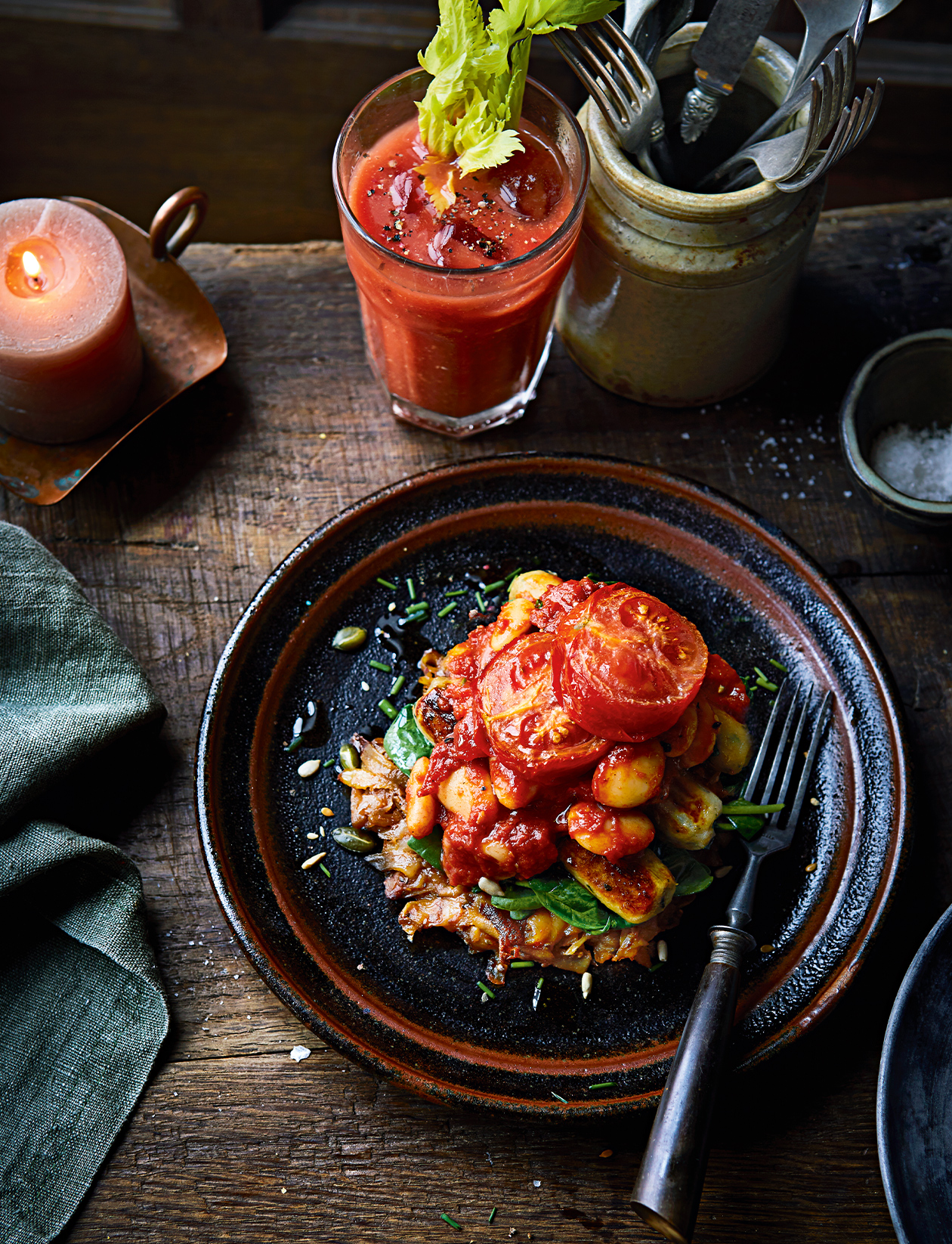 Breakfast rosti stacks with sausage and smoky butter beans recipe ...