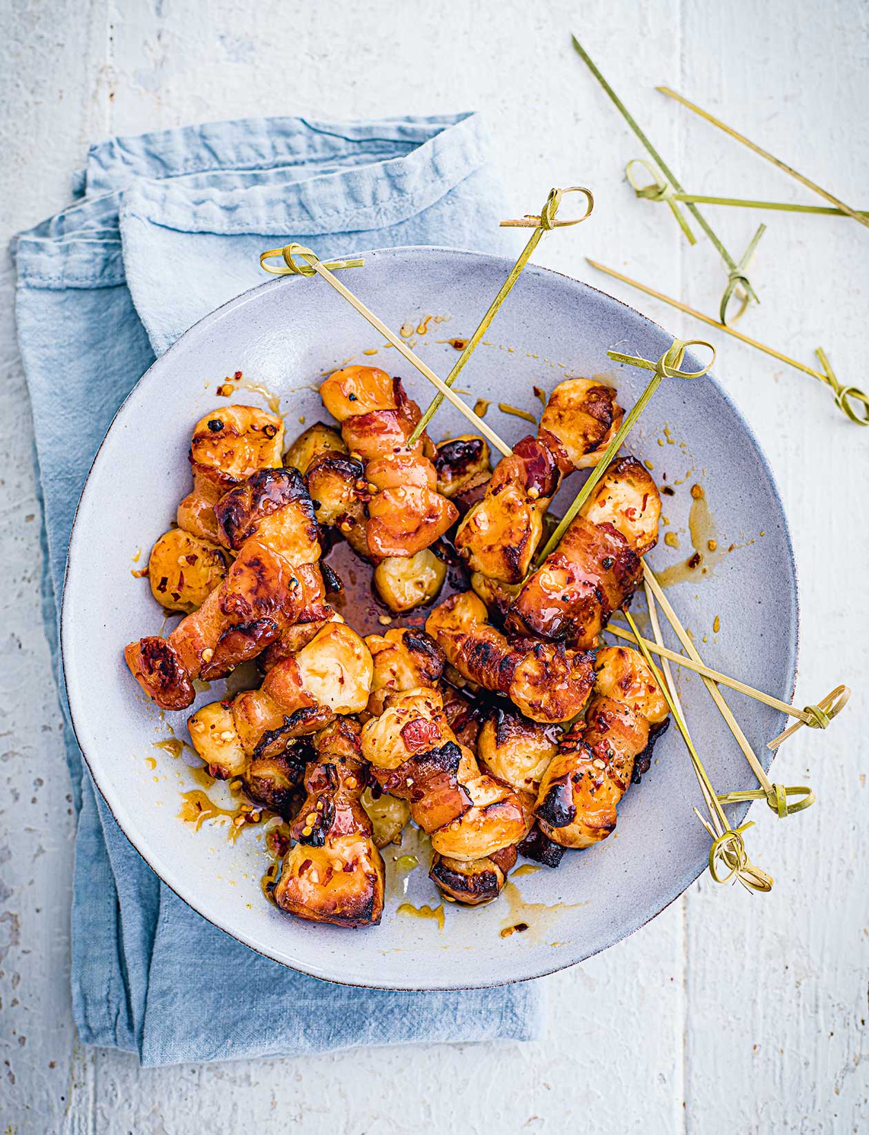 Bacon halloumi bites recipe | Sainsbury`s Magazine