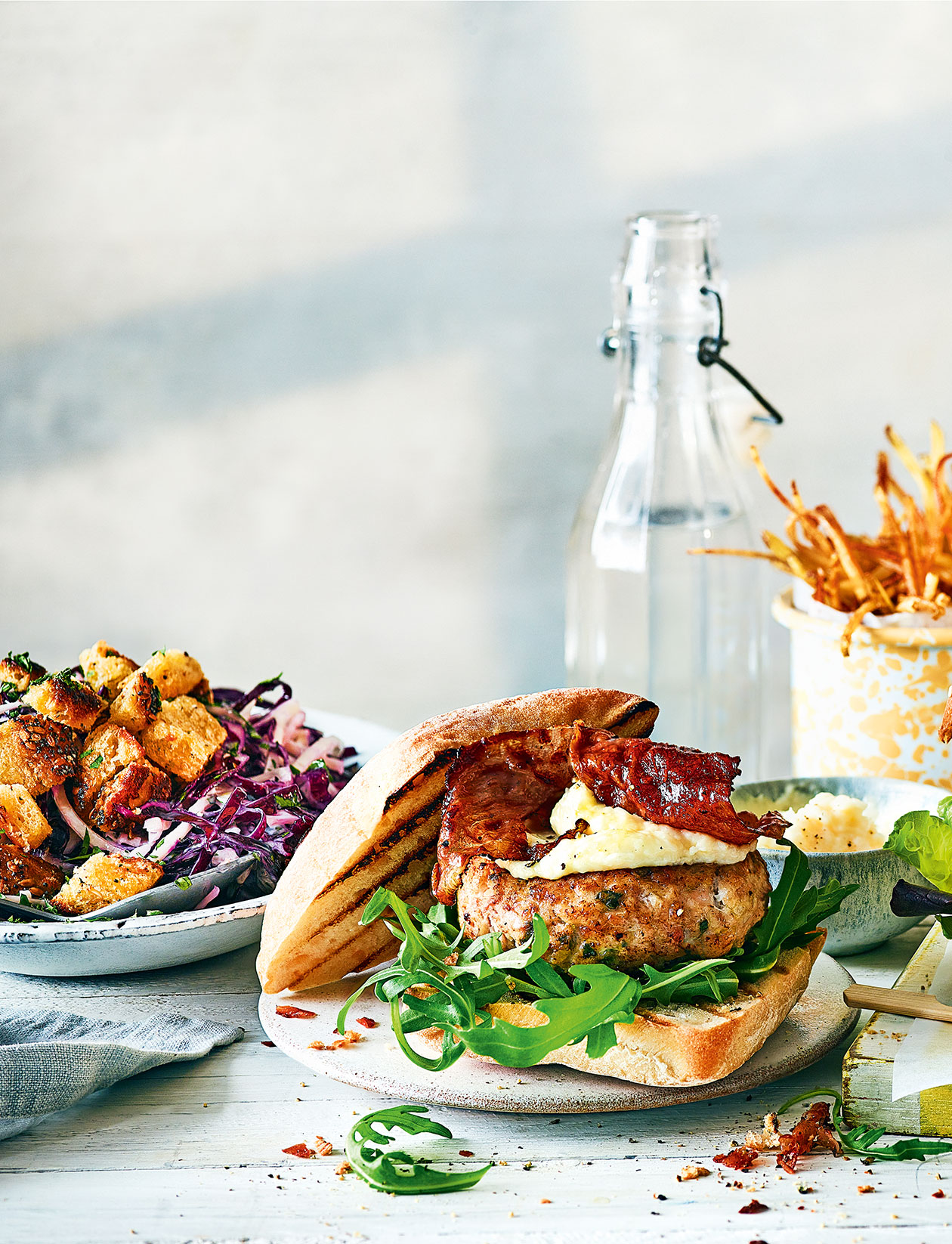 Chicken saltimbocca burger with crispy prosciutto and parmesan mayo ...