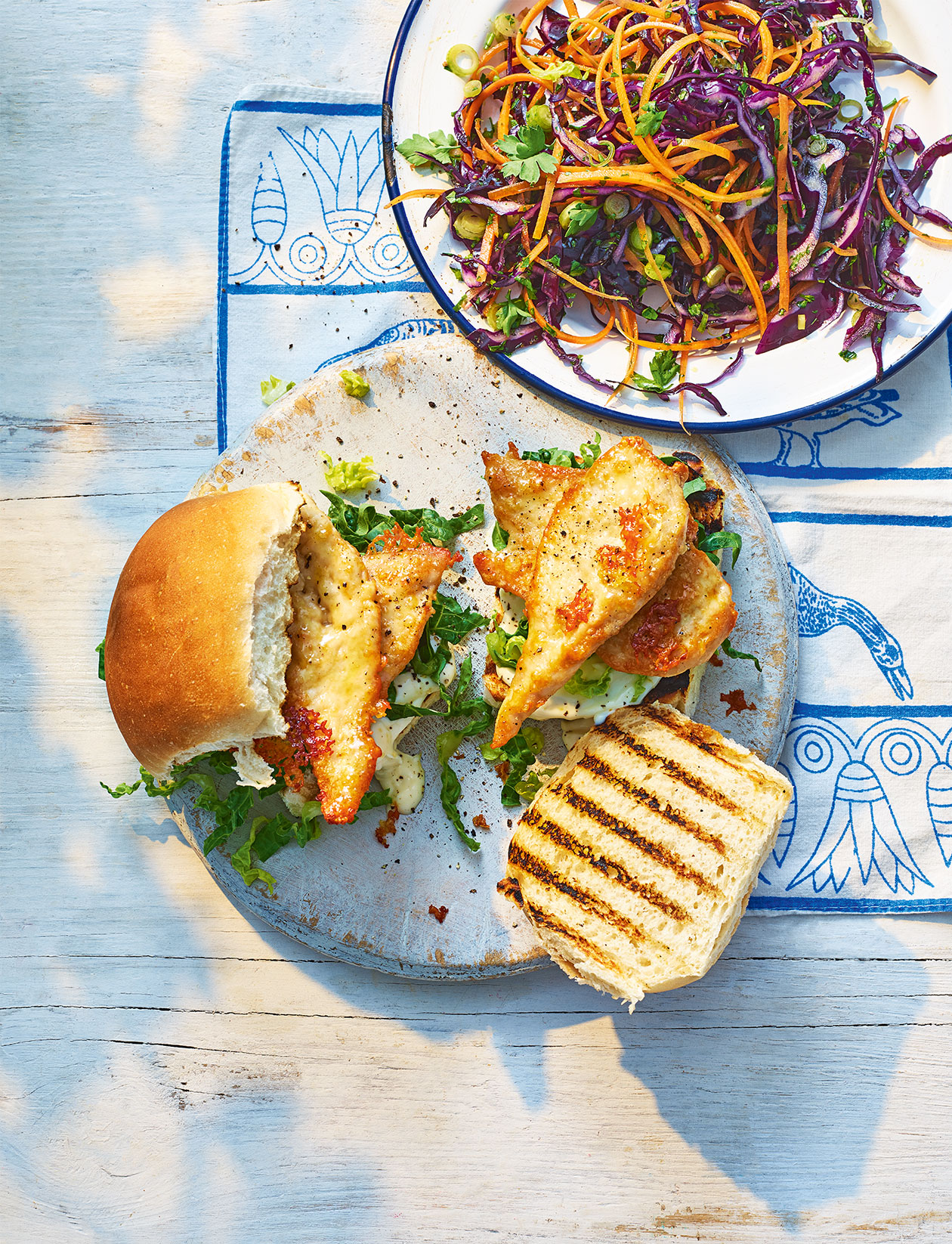 Parmesan chicken butties with red cabbage slaw recipe | Sainsbury`s ...