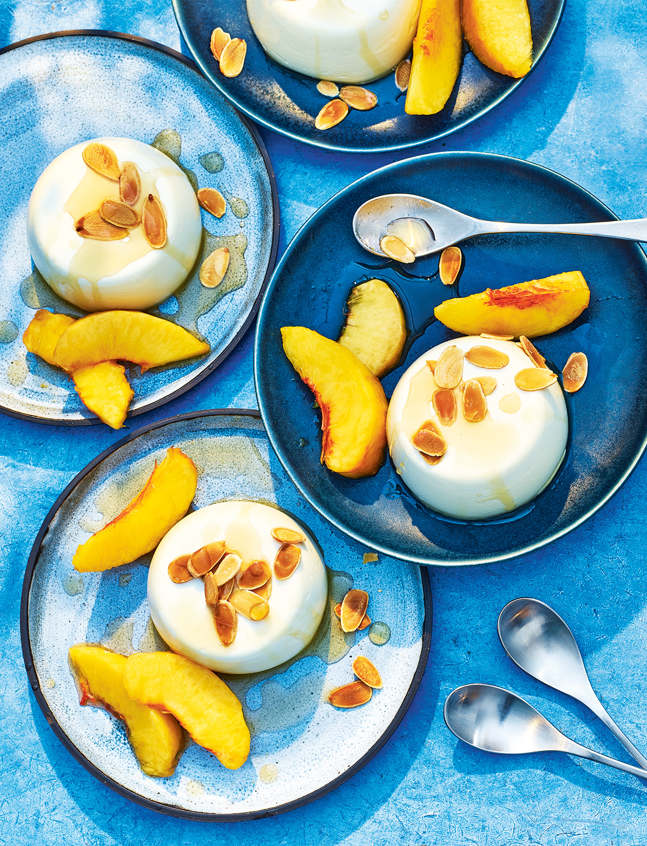 Sponsored: Panna cotta with poached peaches | Sainsbury`s Magazine