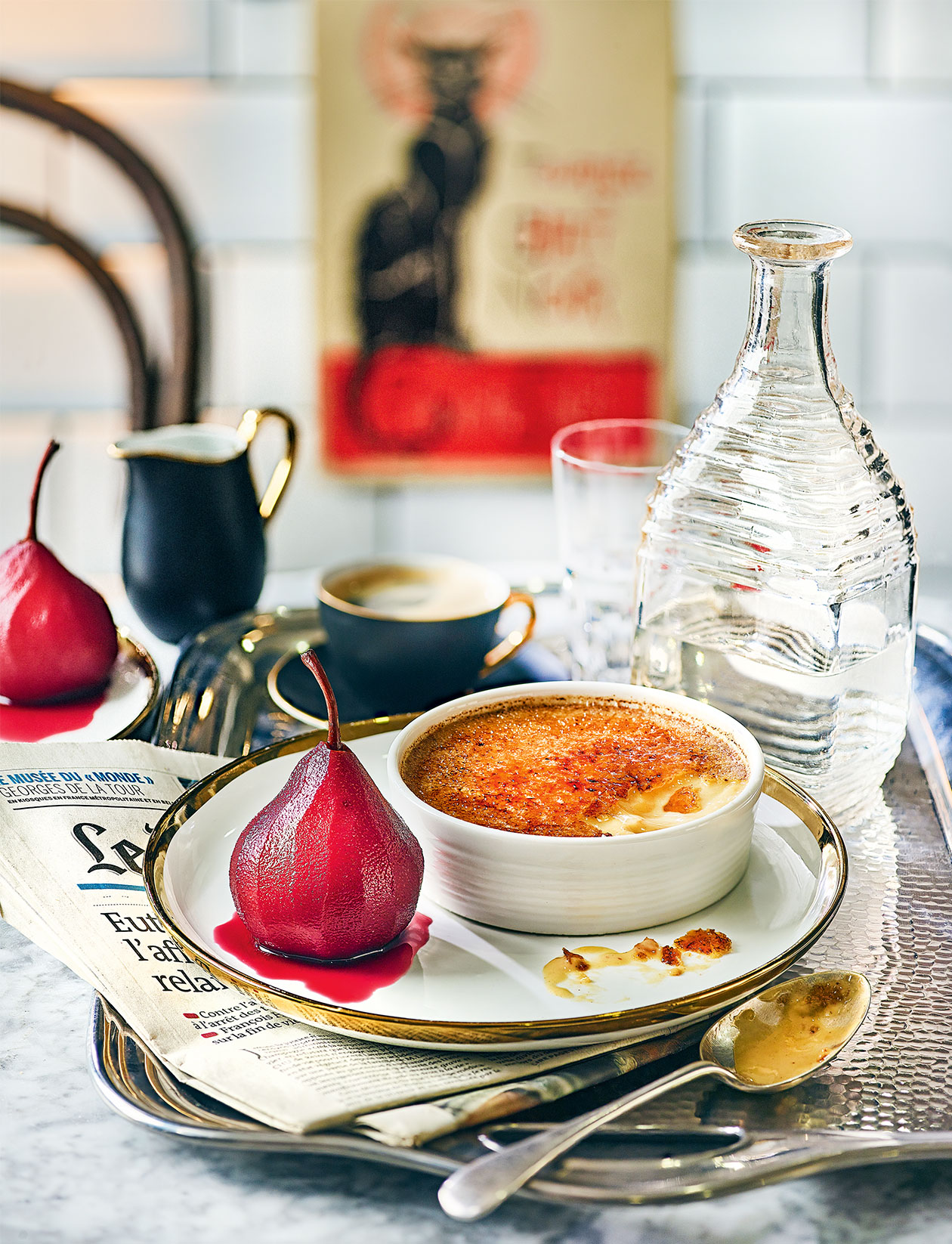 Gingerbread crème brûlée and mulled wine pears recipe | Sainsbury`s ...