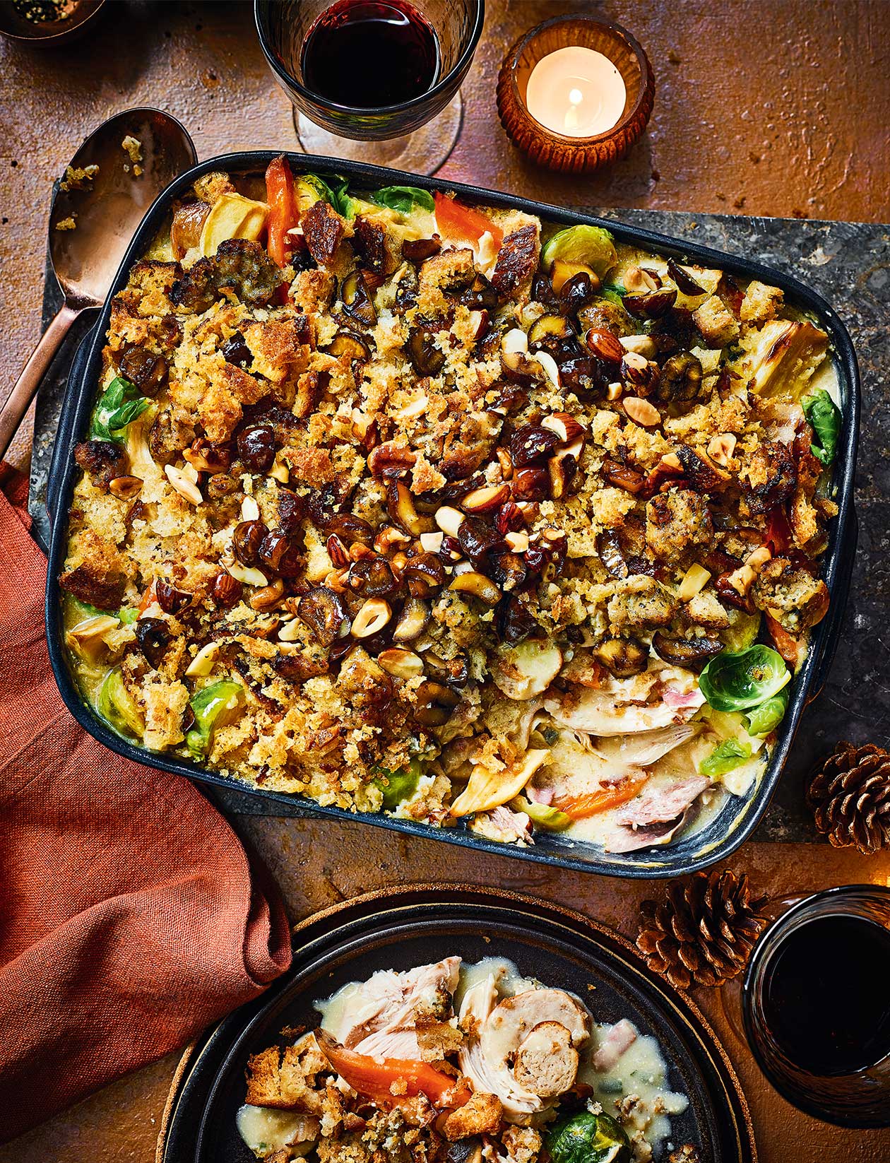 Turkey and chestnut crumble recipe | Sainsbury`s Magazine