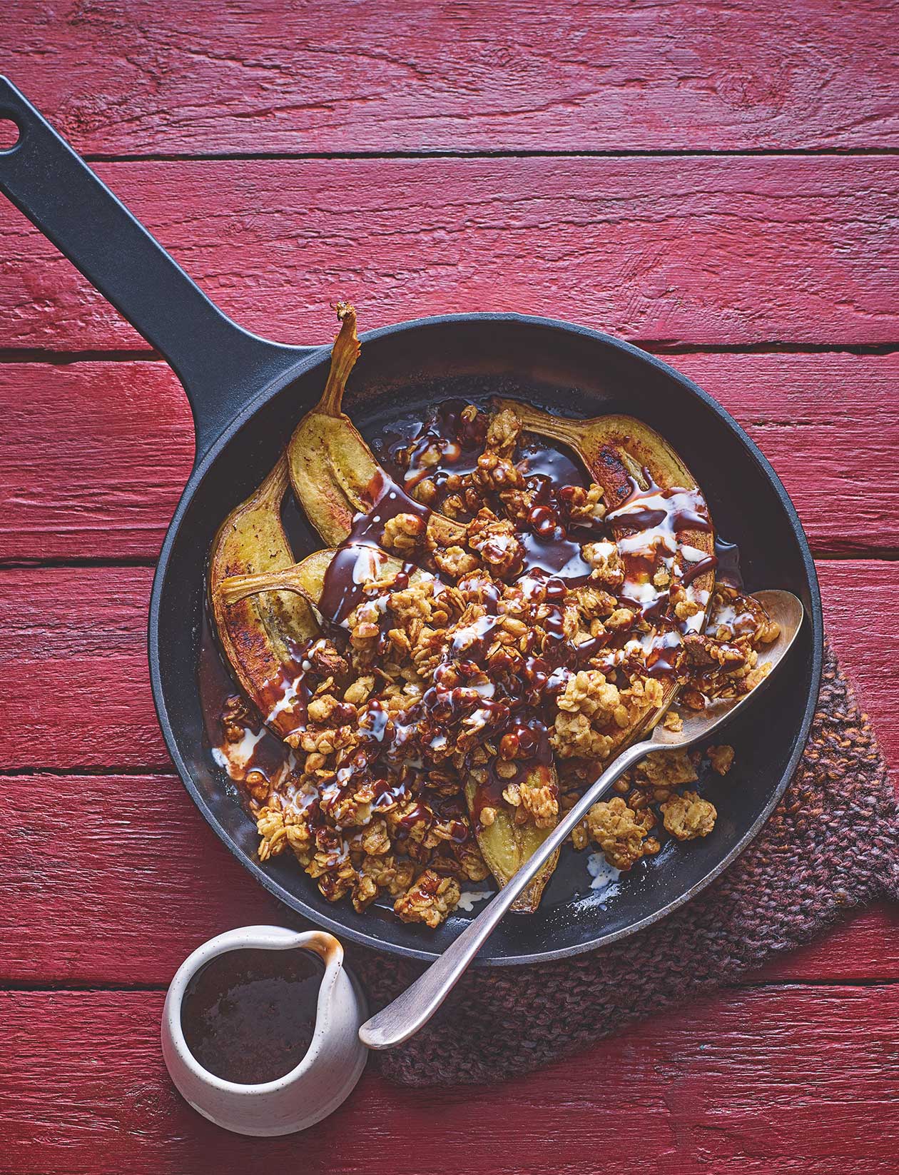 Banana chocolate hazelnut crumble recipe | Sainsbury`s Magazine