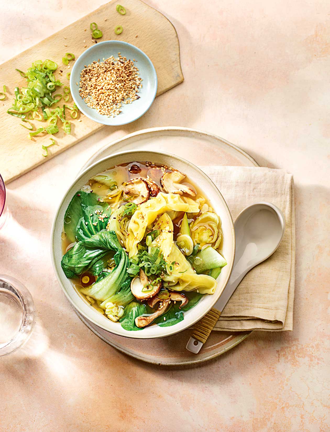 Speedy gyoza soup recipe | Sainsbury`s Magazine