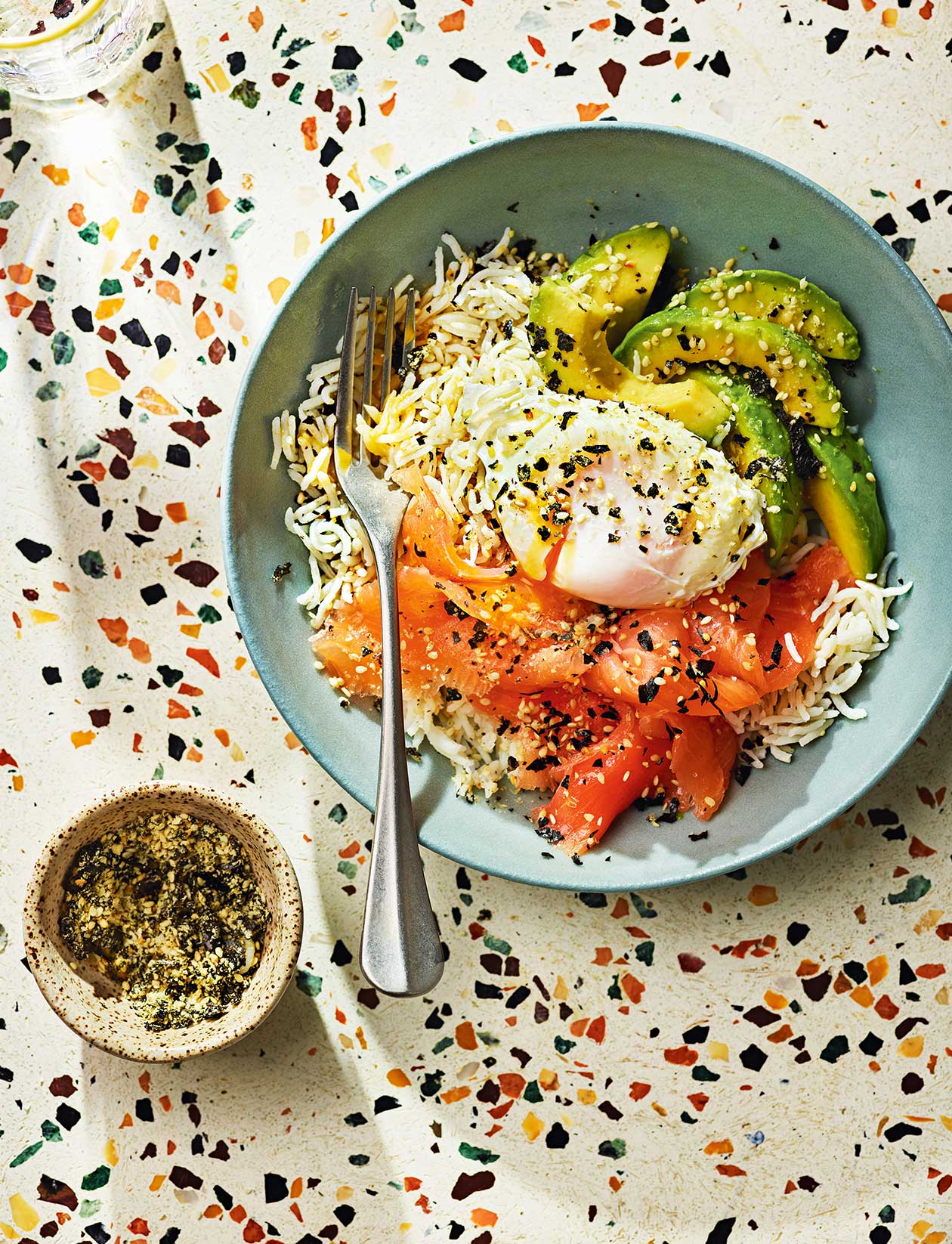 Smoked salmon rice bowl recipe | Sainsbury`s Magazine