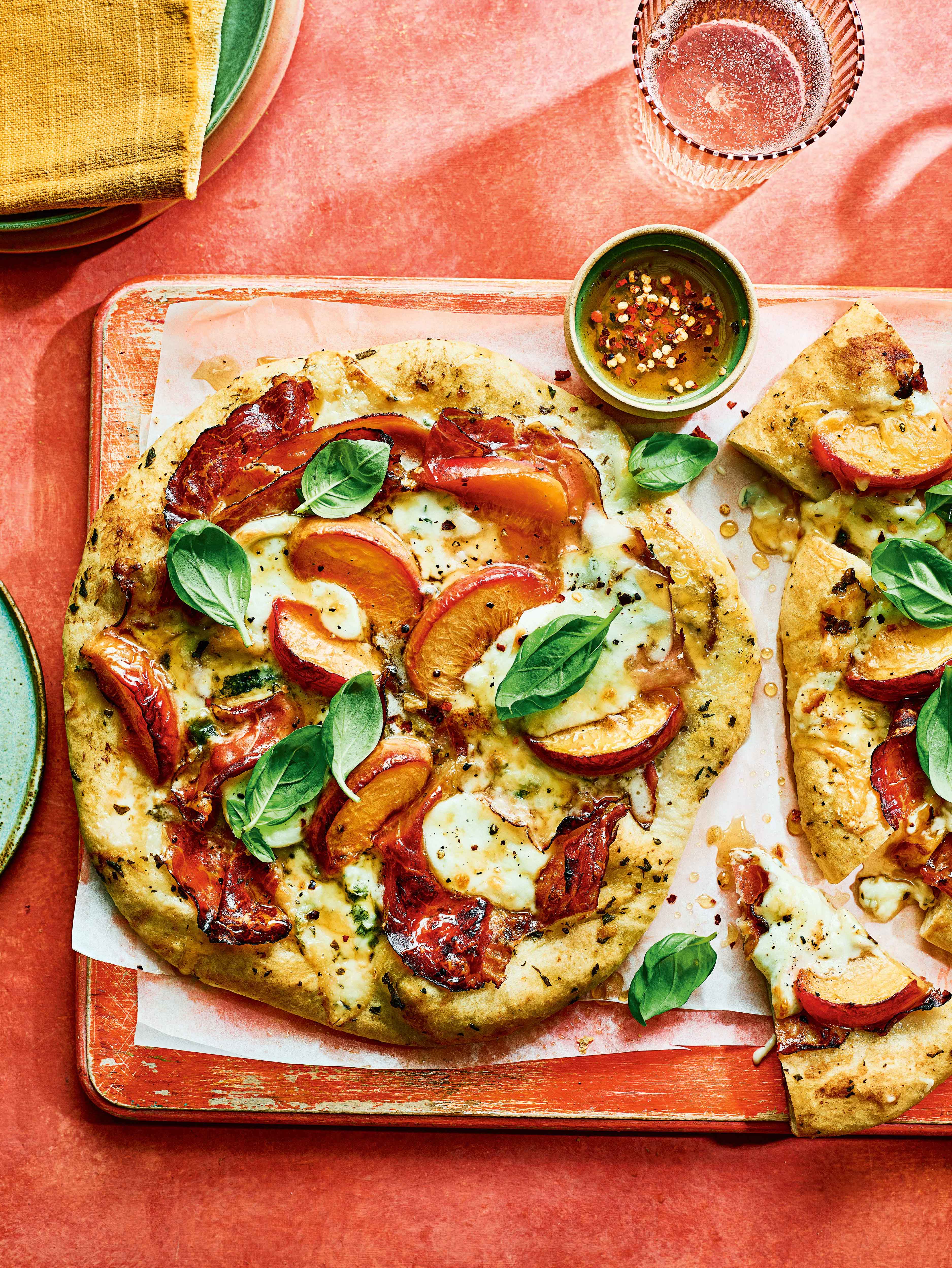 Colcelatte Prosciutto And Pickled Peach Pizza With Hot Honey Recipe
