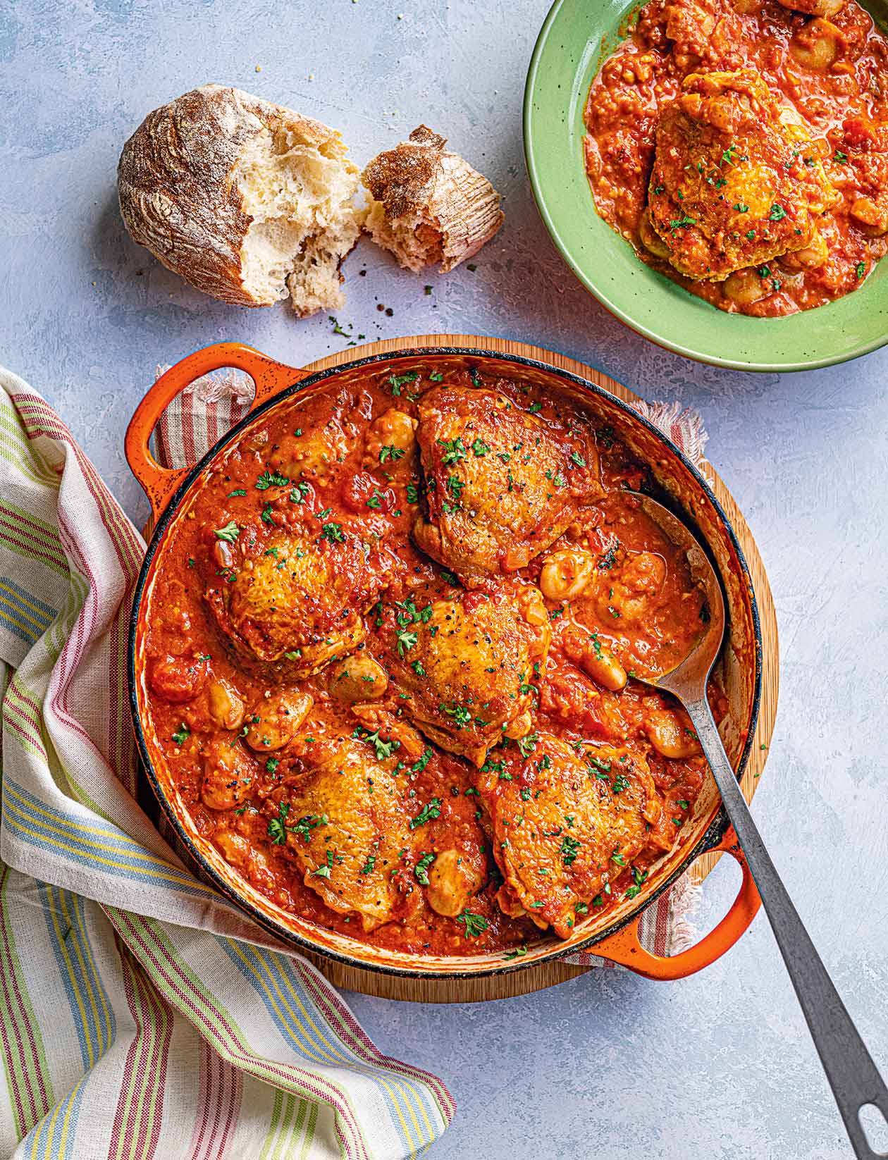Chicken n'duja and butter bean one pot recipe | Sainsbury`s Magazine