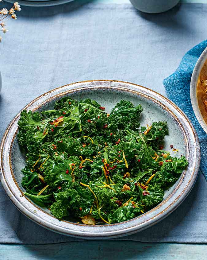 Sautéed kale with garlic, chilli and lemon recipe | Sainsbury`s Magazine