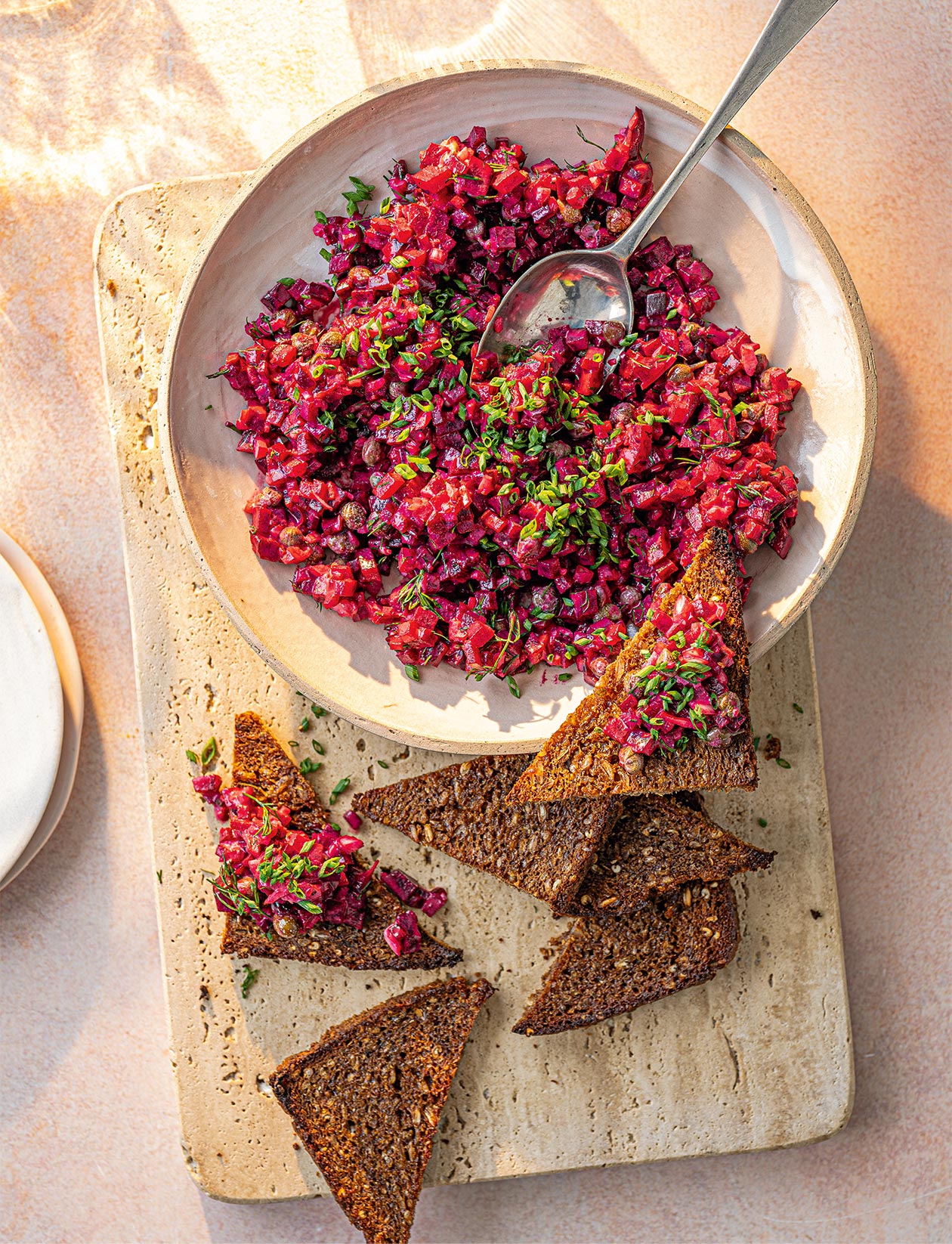 Beet tartare toasts recipe | Sainsbury`s Magazine