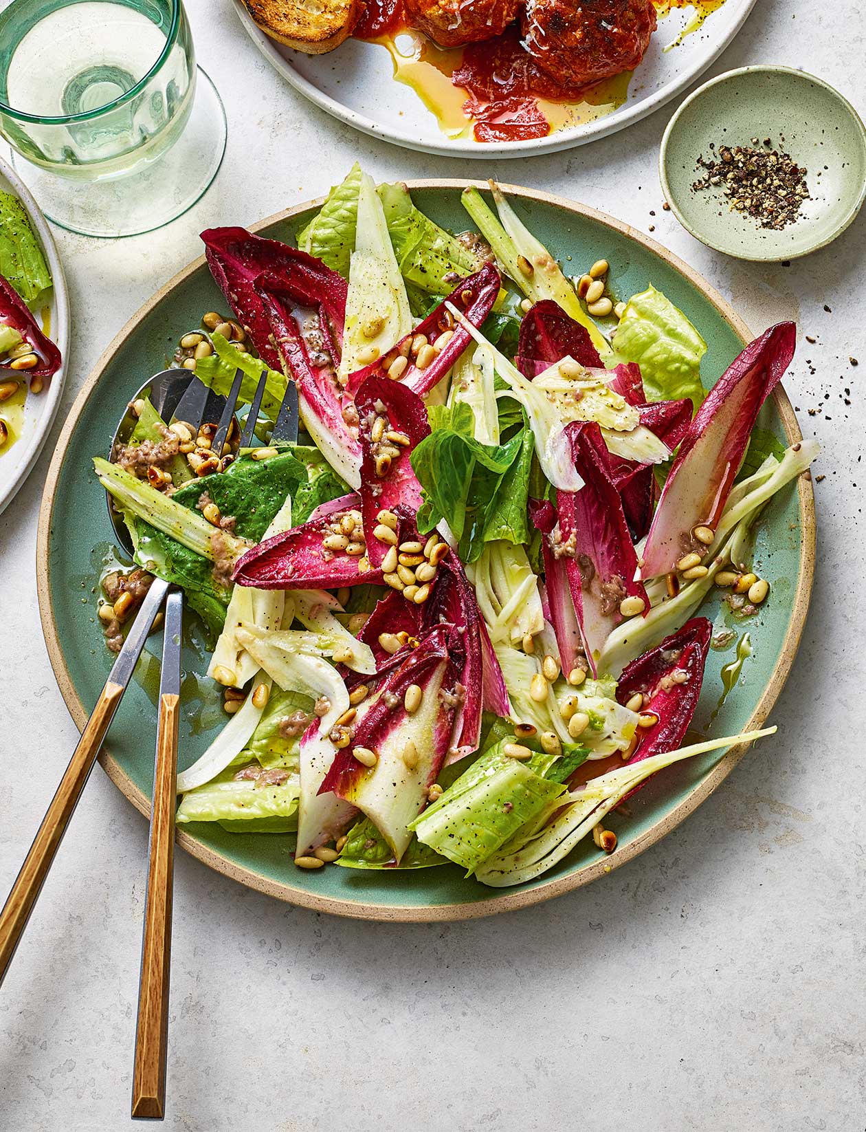 Red chicory salad with anchovy dressing recipe | Sainsbury`s Magazine