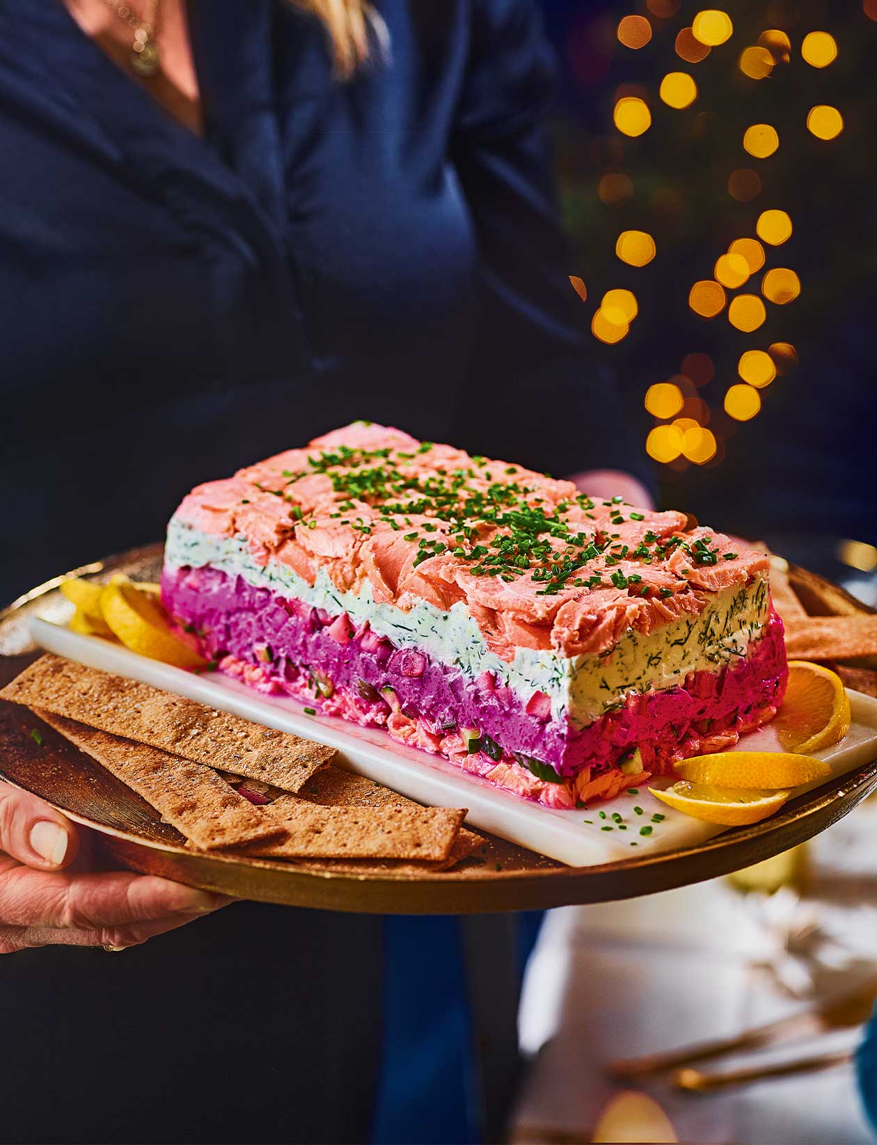 In-the-pink salmon layered dip recipe | Sainsbury`s Magazine