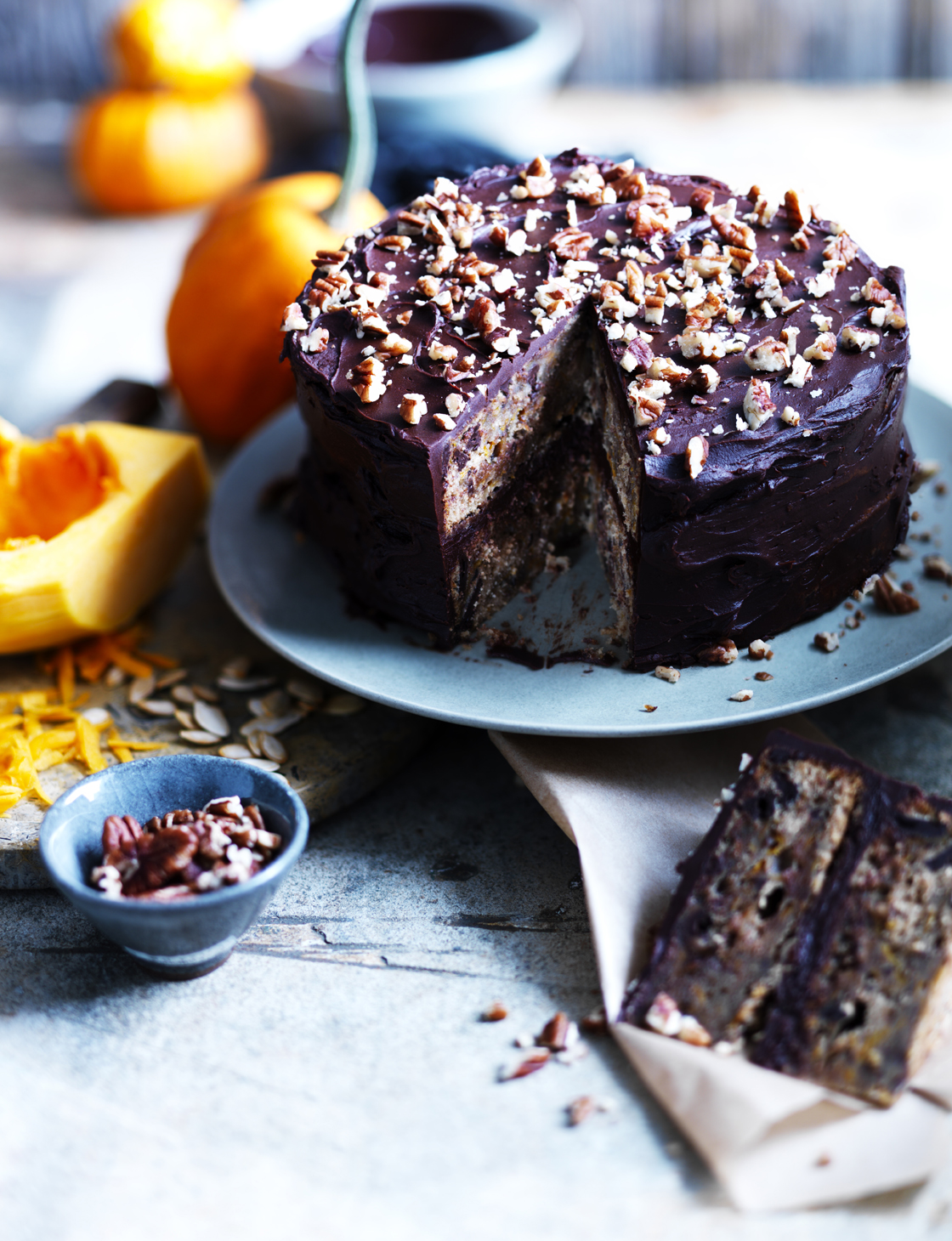 Butternut, chocolate and toasted pecan cake | Sainsbury`s Magazine