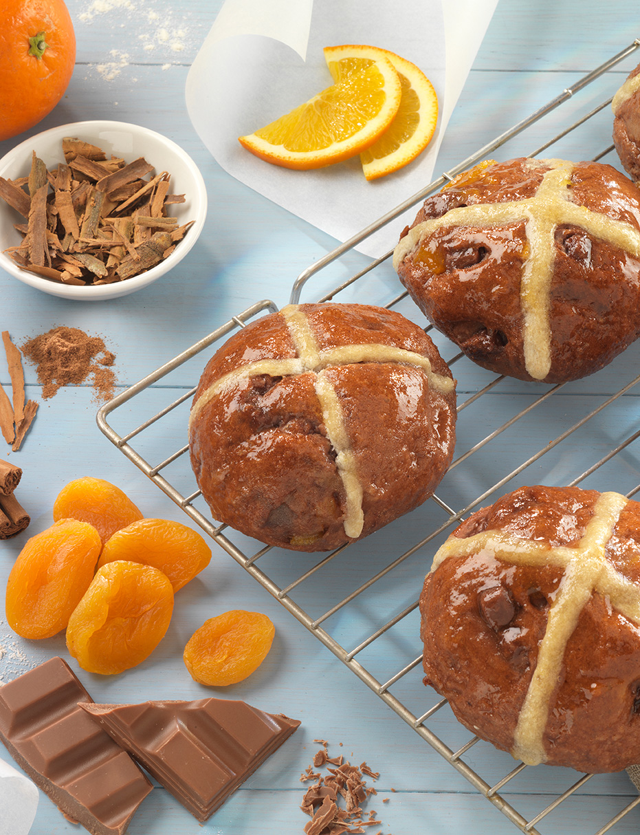 Spiced chocolate and orange hot cross buns | Sainsbury`s Magazine