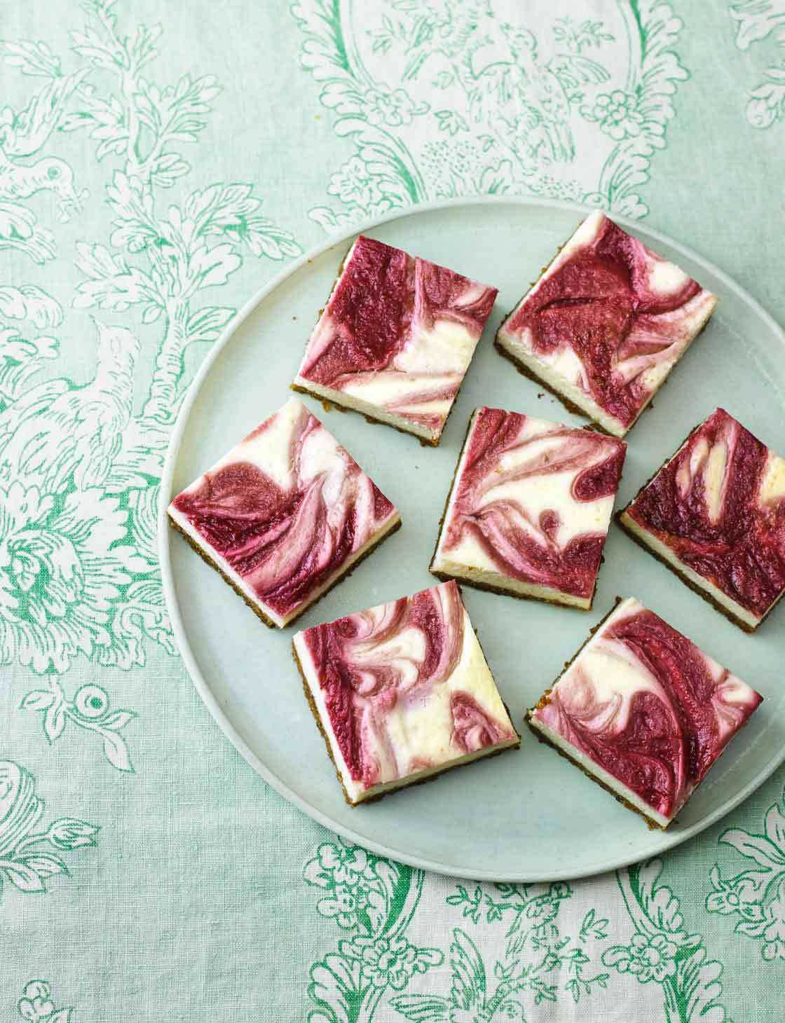 Raspberry ripple cheesecake squares | Sainsbury`s Magazine