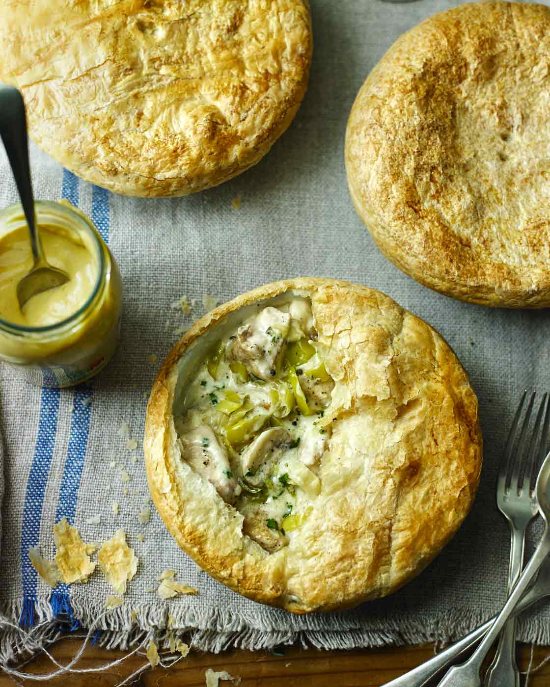 Chicken Leek And Mushroom Pot Pies Sainsbury s Magazine chicken-leek-and-mushroom-pot-pies-sainsbury-s-magazine