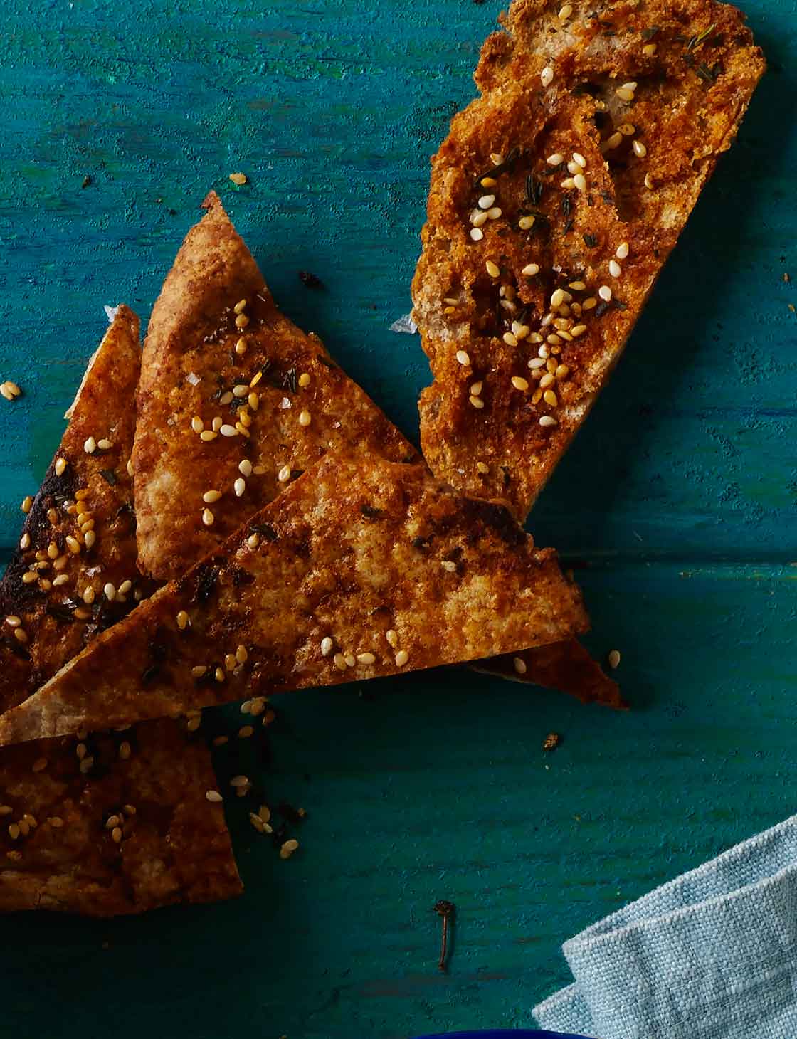 Pitta crisps with paprika, thyme and sesame | Sainsbury`s Magazine