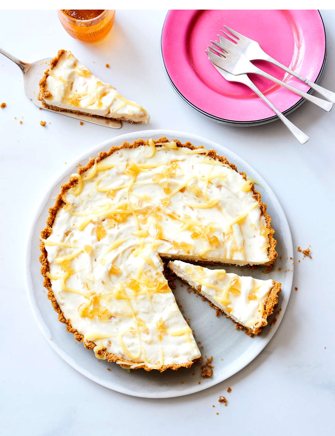 Lemon ginger crunch tart recipe | Sainsbury`s Magazine