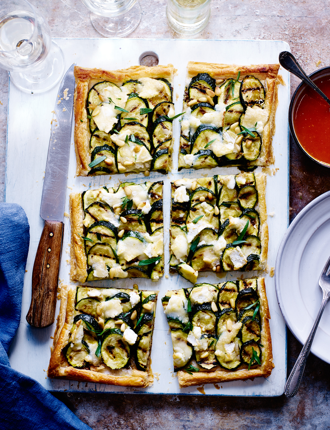 Courgette, mustard and goats’ cheese galette | Sainsbury`s Magazine