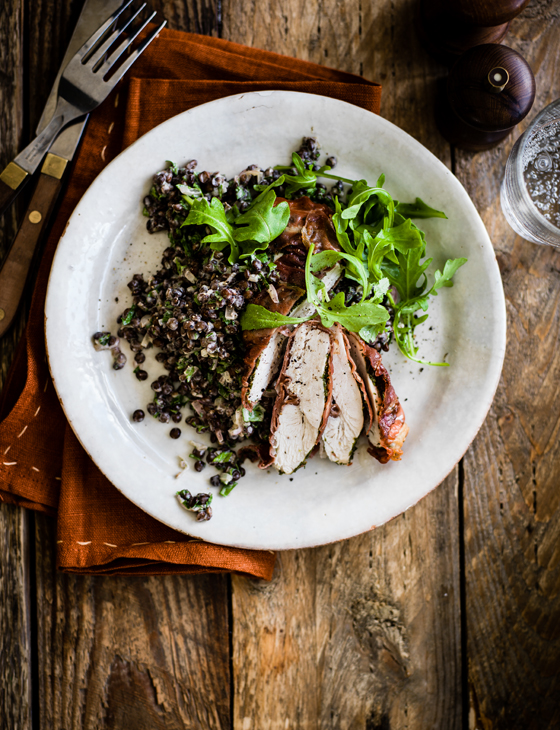 Parma ham-wrapped chicken with creamy lentils | Sainsbury`s Magazine