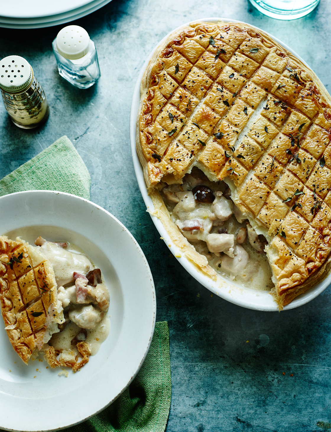 Chicken, Madeira and chestnut pie | Sainsbury`s Magazine