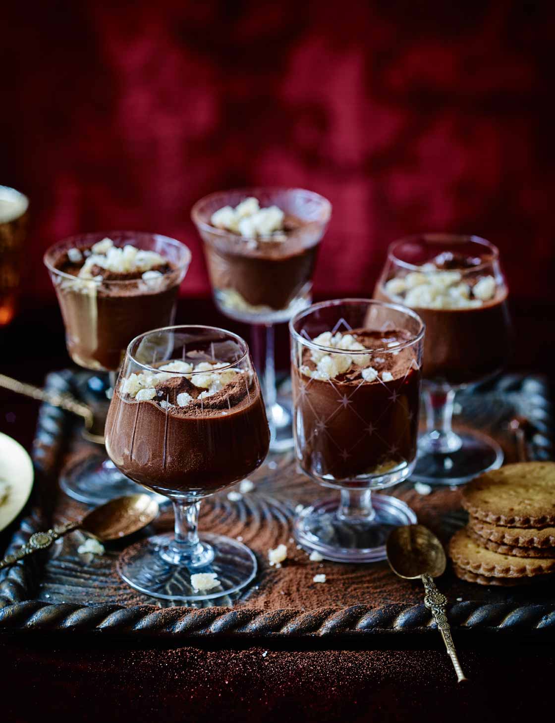 Chocolate, cardamom and ginger pots recipe | Sainsbury`s Magazine