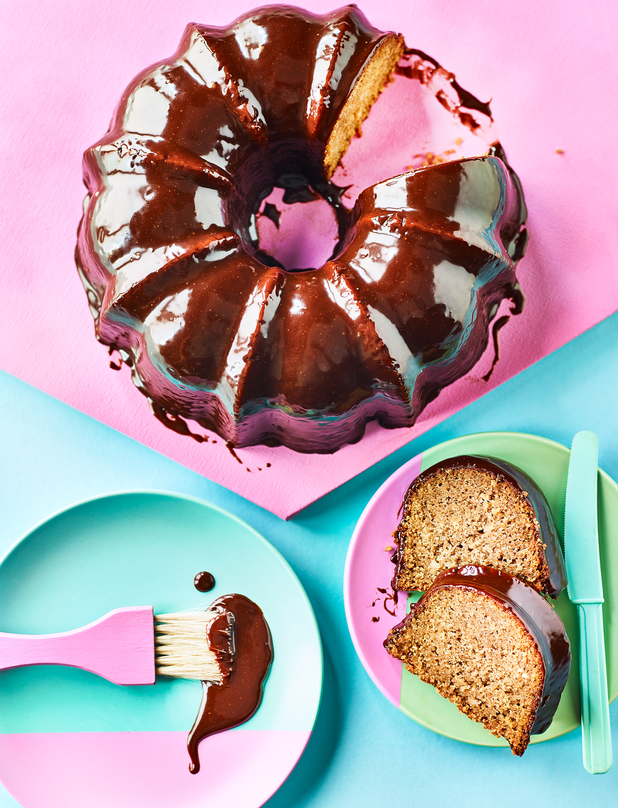 Hazelnut coffee cake with Nutella glaze recipe | Sainsbury`s Magazine