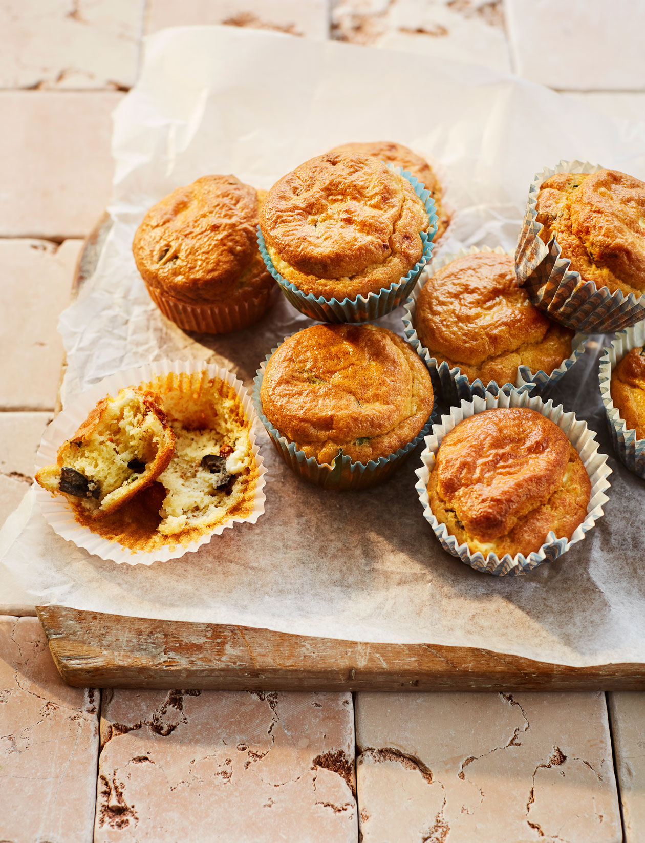 Sundried tomato and feta savoury muffins recipe | Sainsbury`s Magazine