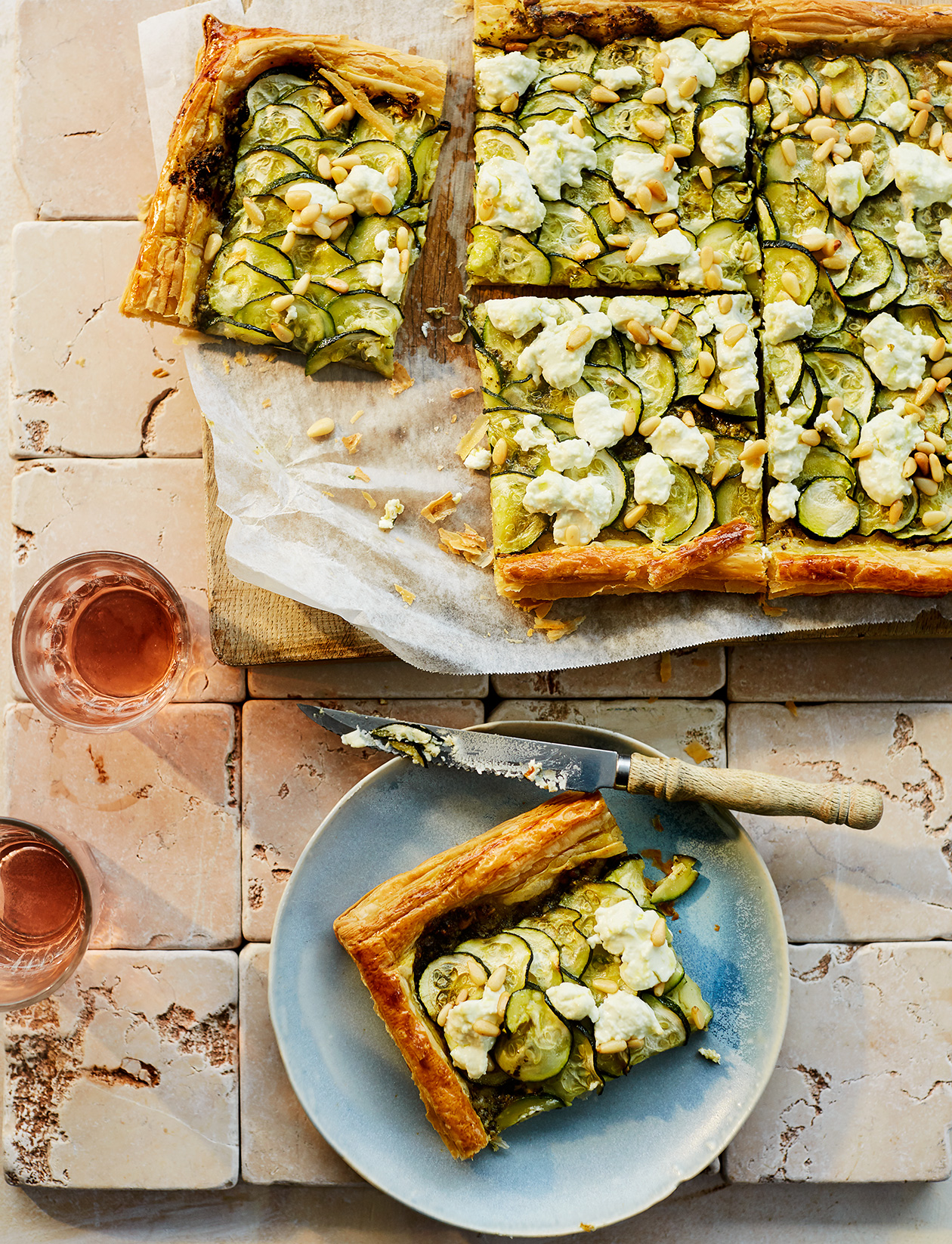 Courgette and goats’ cheese tart recipe | Sainsbury`s Magazine