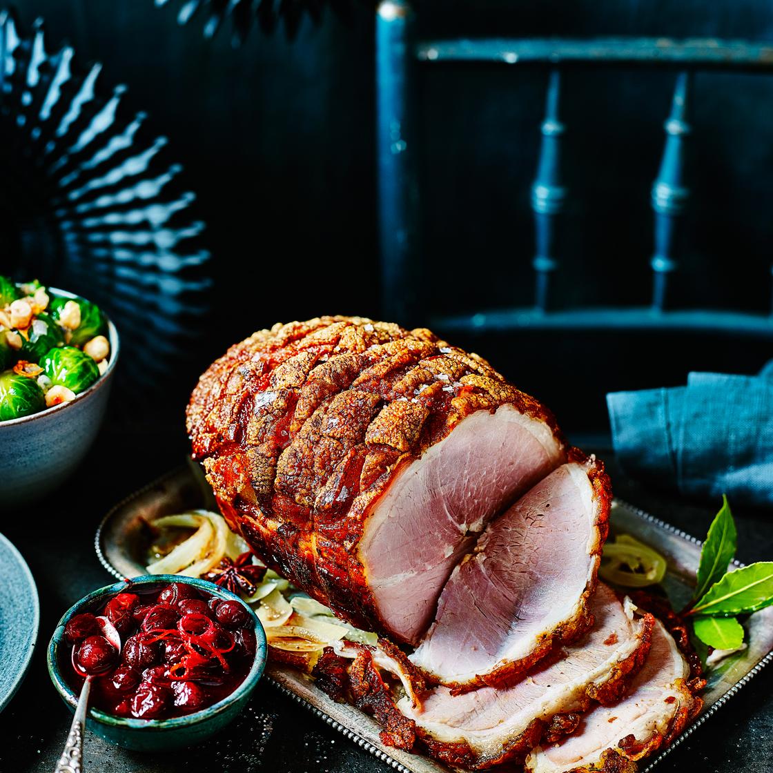 Spiced Ham Apple Spice Glazed Ham With Baked Apples Recipe We Are